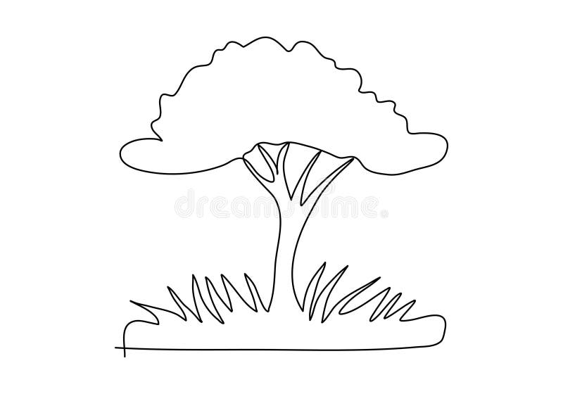 Tree. One Line Drawing Vector Illustration Stock Illustration ...