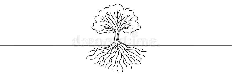 Continuous Line Drawing Tree Roots Stock Illustrations – 77 Continuous ...