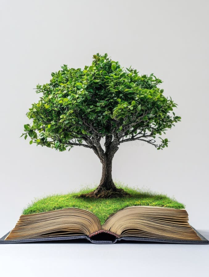 Tree on Open Book stock photo. Image of literary, concept - 381901040
