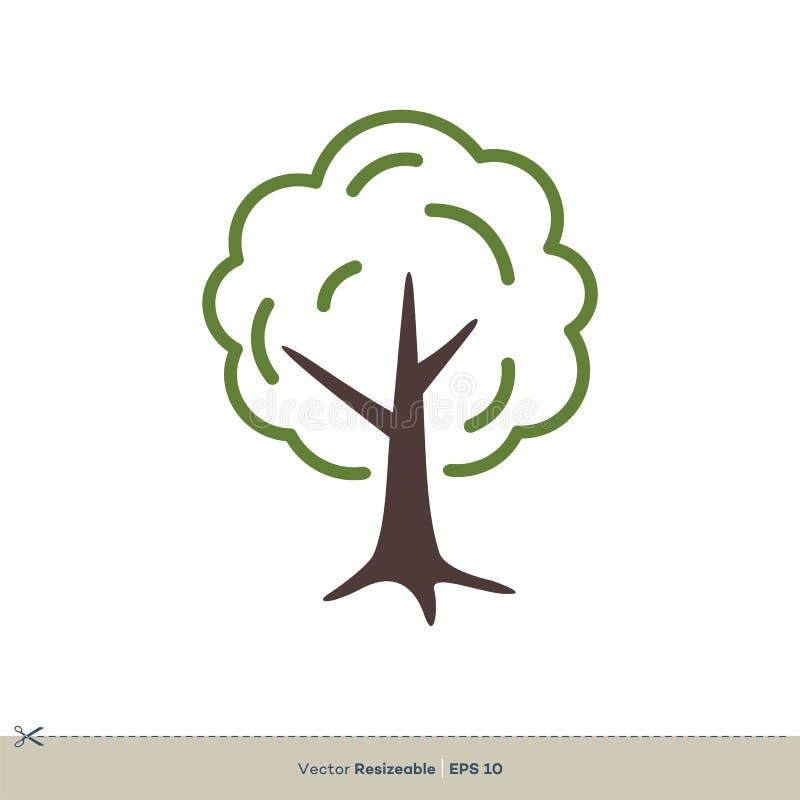 Tree Outline Vector Icon Logo Template Illustration Design. Vector EPS ...