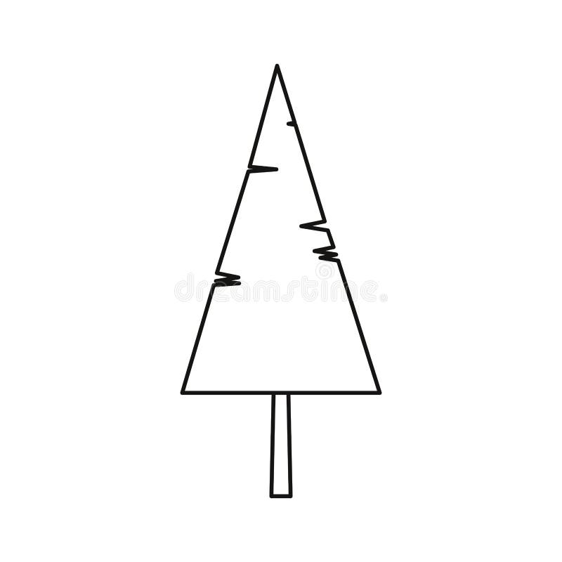 Tree Outline on White Background Stock Illustration - Illustration of ...