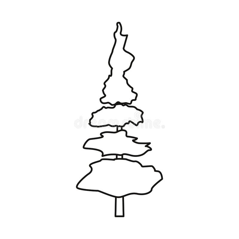 Tree Outline on White Background Stock Illustration - Illustration of ...