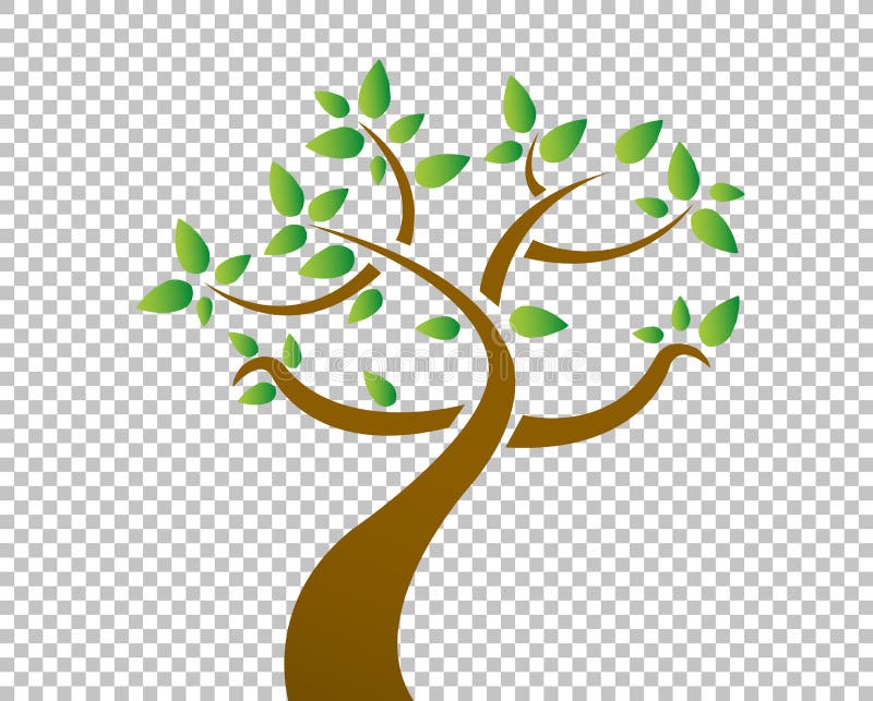 Tree Over a Blank Design Layer Illustration Stock Illustration ...