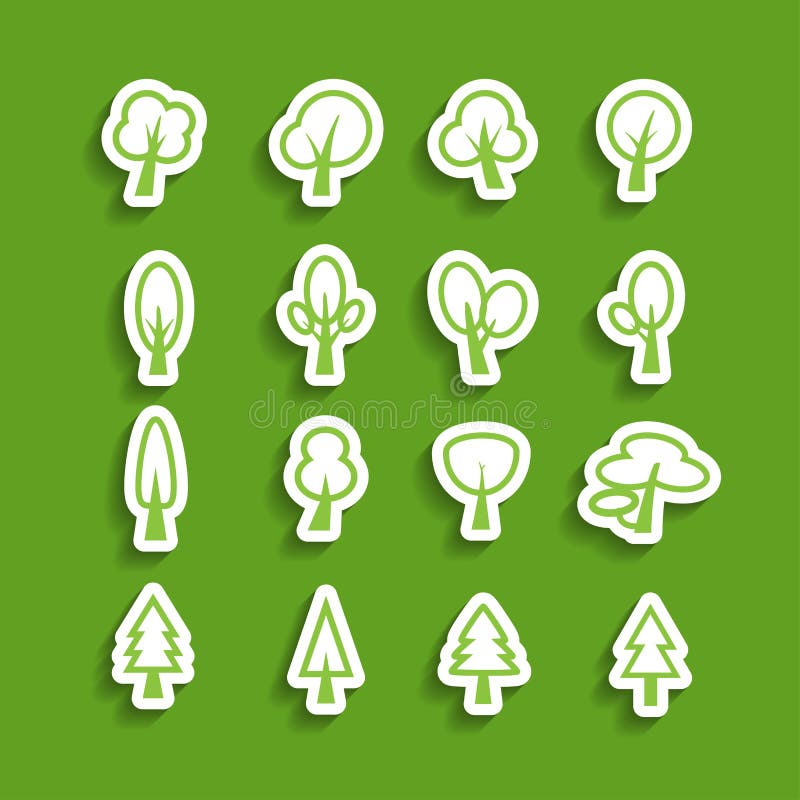 Christmas Tree Icon Set, Vector Eps10 Stock Vector - Illustration of ...