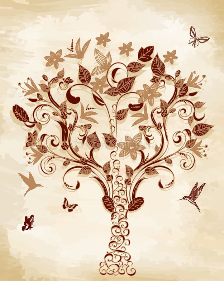 Family genealogy tree. stock illustration. Illustration of distressed ...