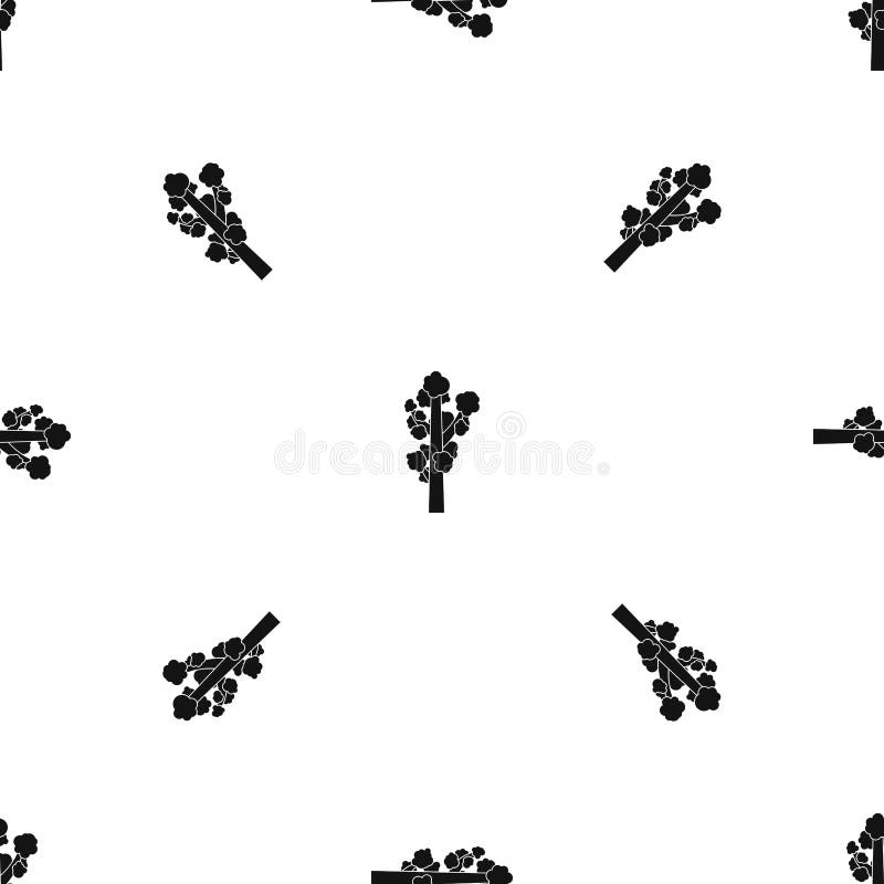 Tree Pattern Seamless Black Stock Vector - Illustration of park, black ...