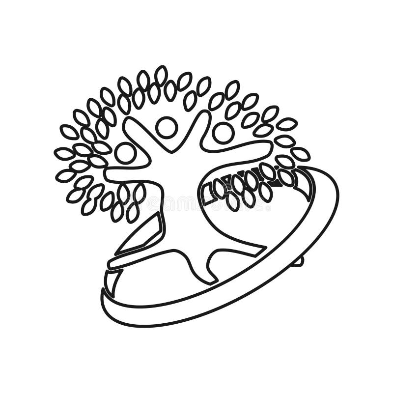 Tree People Commitment Teamwork Together Outline Logo Stock Vector ...