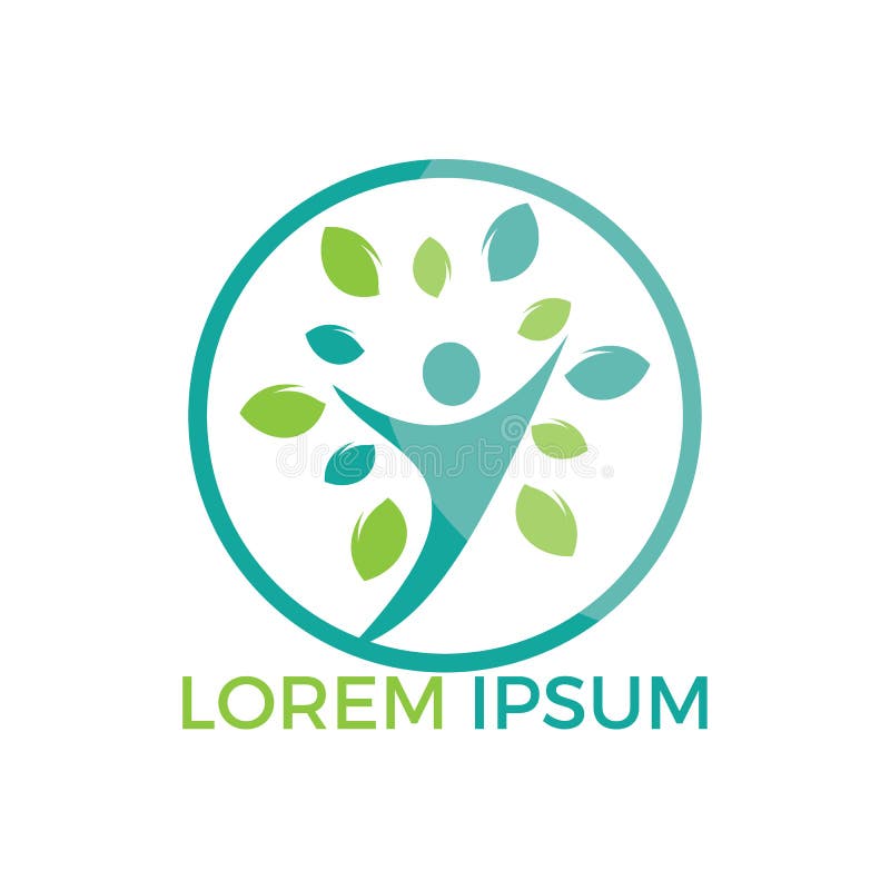 Human Life Logo Icon of Abstract People Tree and House Vector. Family ...