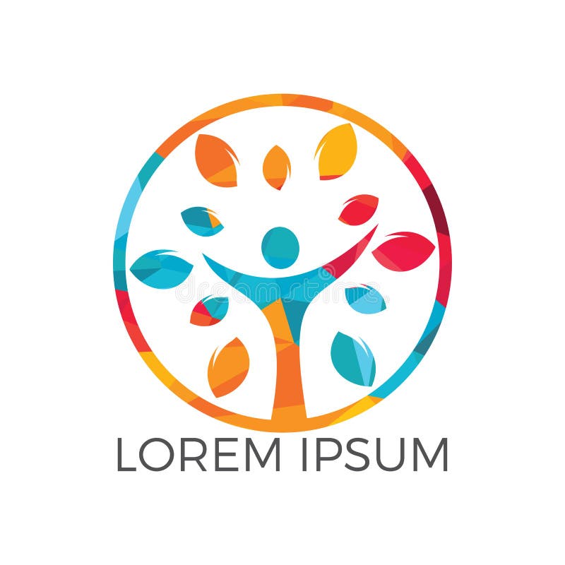 Tree People Logo. Healthy People Logo Design. Stock Vector ...
