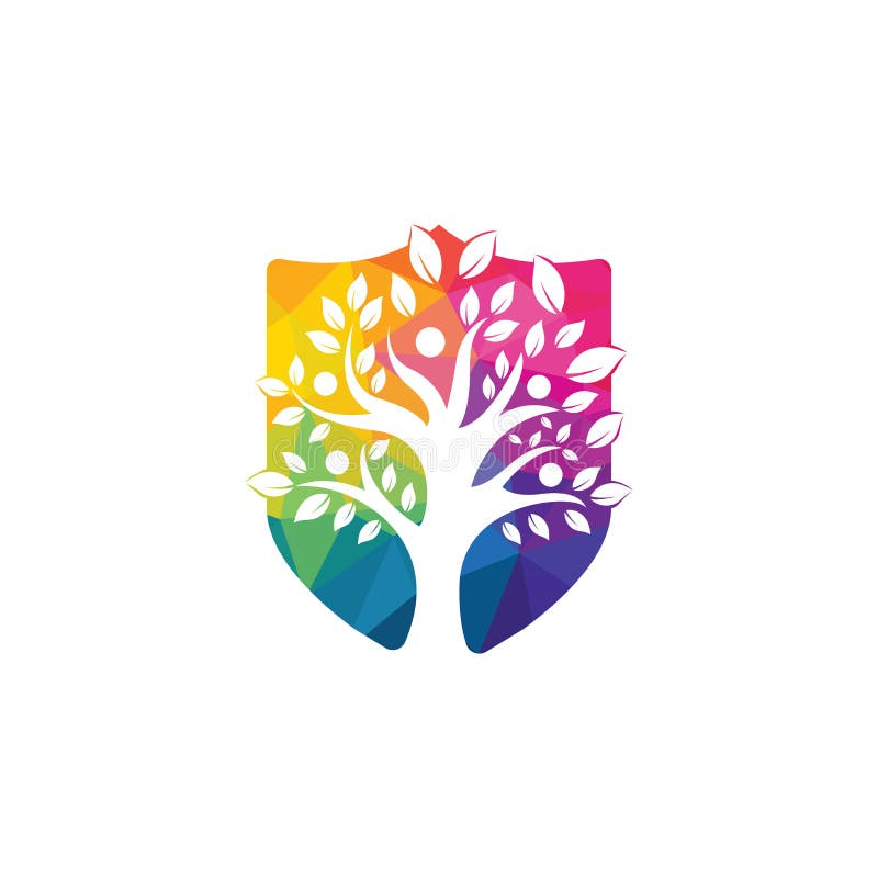 Human Life Logo Icon of Abstract People Tree Vector. Stock Vector ...