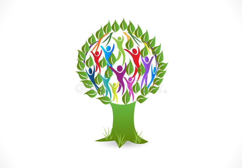 Tree People Logo Vector Symbol Stock Vector - Illustration of forest ...