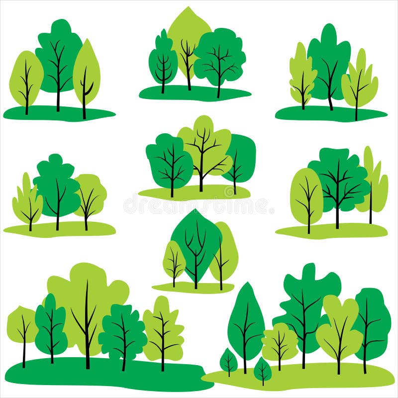 Tree Clip Art stock vector. Illustration of group, silhouette - 97822379