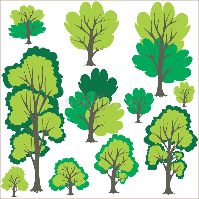 Tree Clip Art stock vector. Illustration of silhouette - 97822455