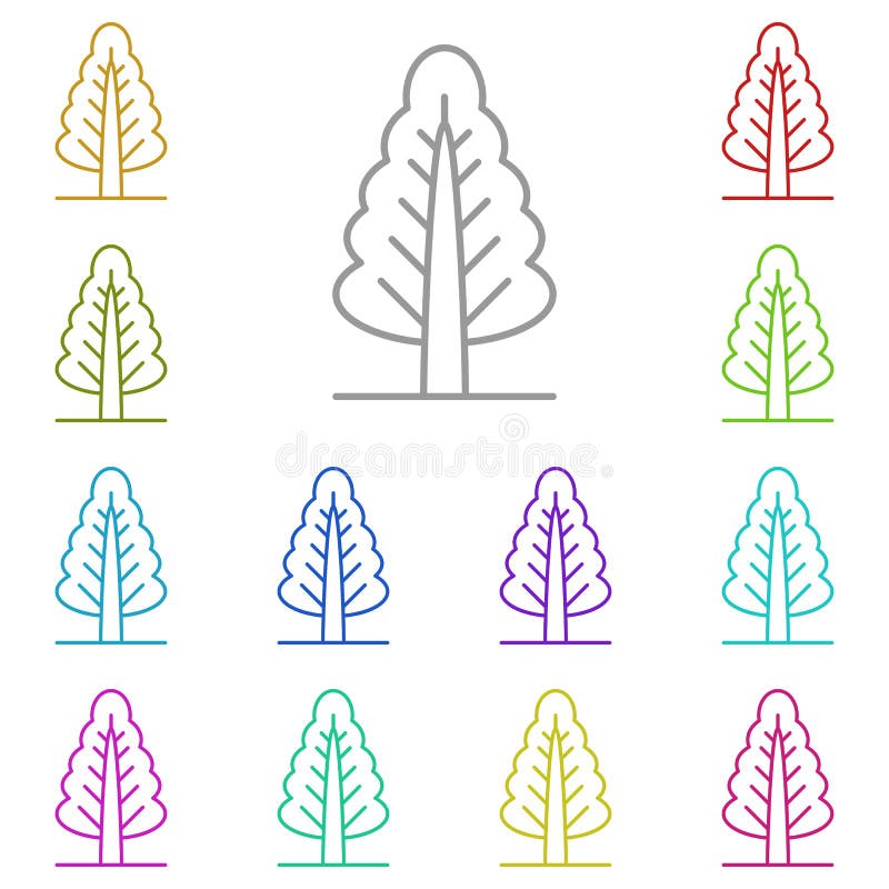 Tree, Pine Multi Color Icon. Simple Thin Line, Outline of Tree Icons ...