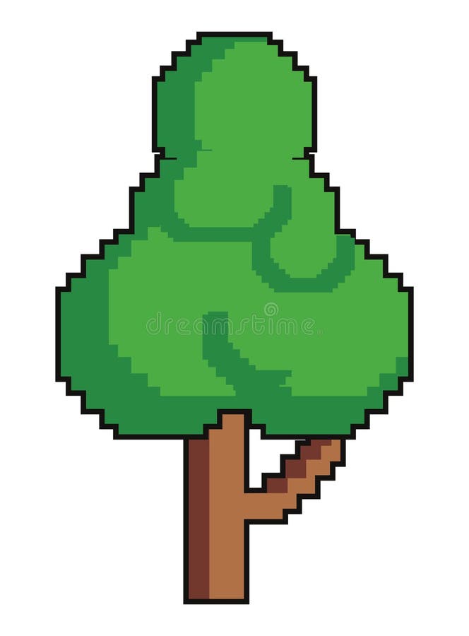 Tree pixel art style stock vector. Illustration of tree - 254800625