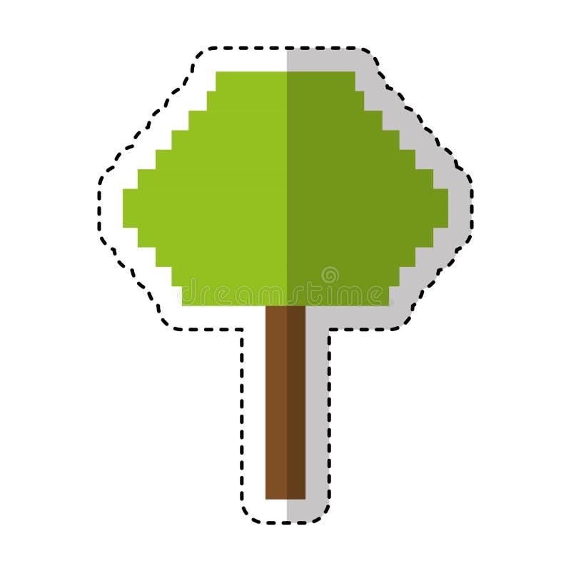 Tree Pixelated Isolated Icon Stock Vector - Illustration of icon ...
