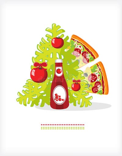Tree pizza and ketchup stock vector. Illustration of food - 17318057