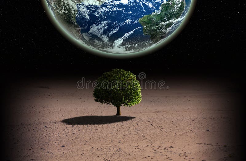 Tree and planet stock illustration. Illustration of exploration - 25930353