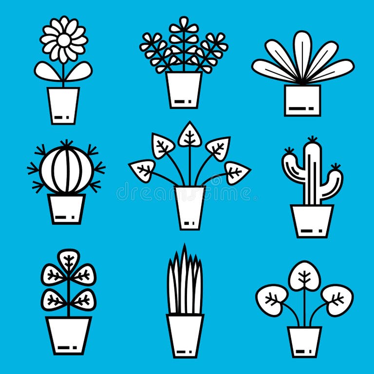 Tree and plant icon set. stock vector. Illustration of collection ...