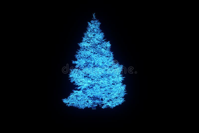 Tree Plant in Wireframe Hologram Style. Nice 3D Rendering Stock ...
