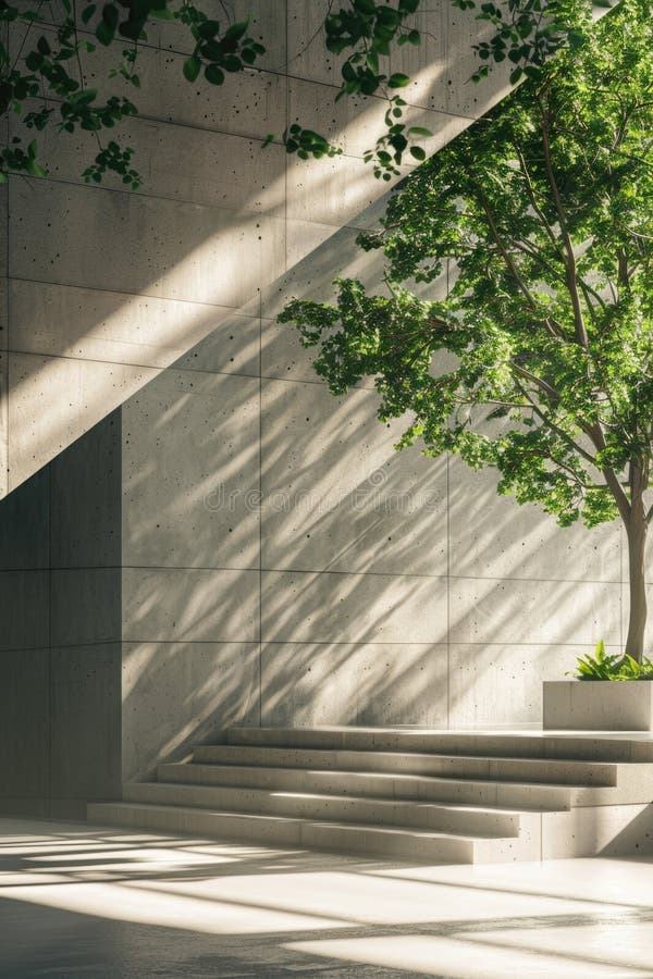 Tree in a Planter stock photo. Image of greenery, wall - 375699588