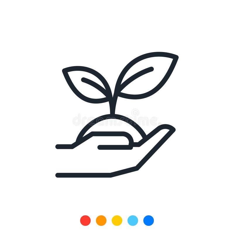 Tree Planting Icon,Sapling Icon,Vector and Illustration Stock Vector ...