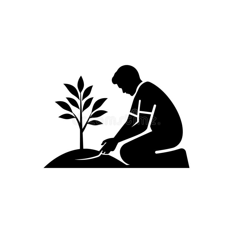Planting Icon Set. Field, Sowing, Seed Germination and Seeding Symbol ...