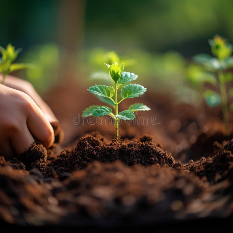 Tree Planting Initiative Young Trees Symbolizing Ecological Commitment ...