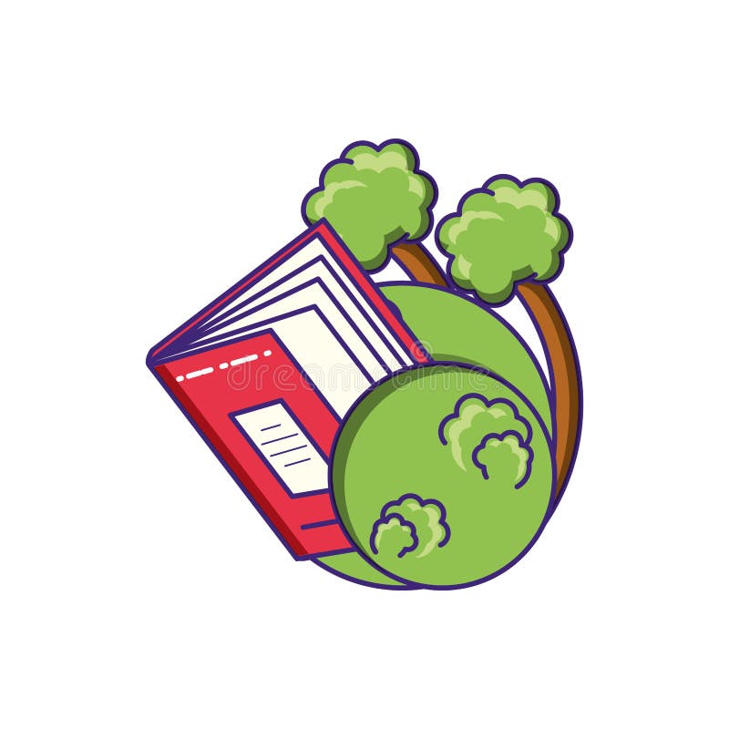 Tree Plants Nature with Textbook Supply Stock Illustration ...