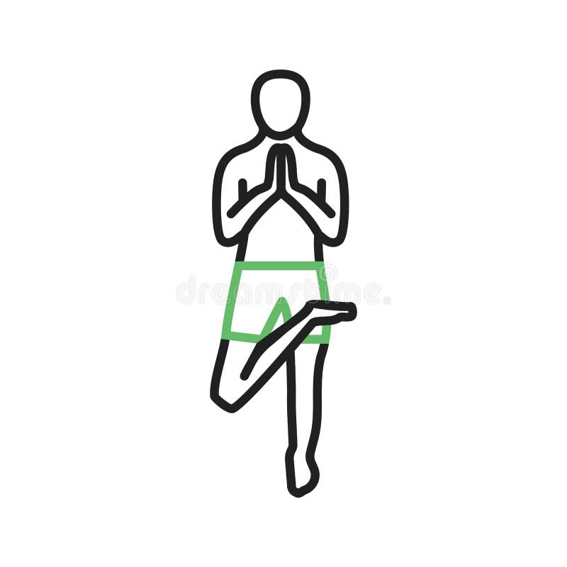 Tree Pose Right stock vector. Illustration of vector - 87634399