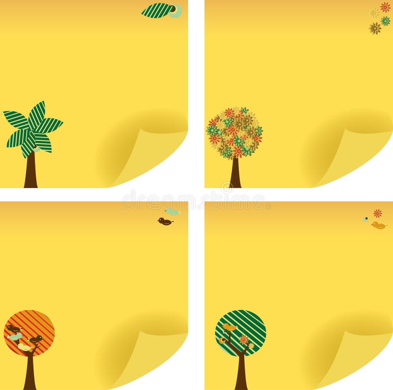 Tree Post Note stock vector. Illustration of icon, fold - 9279708