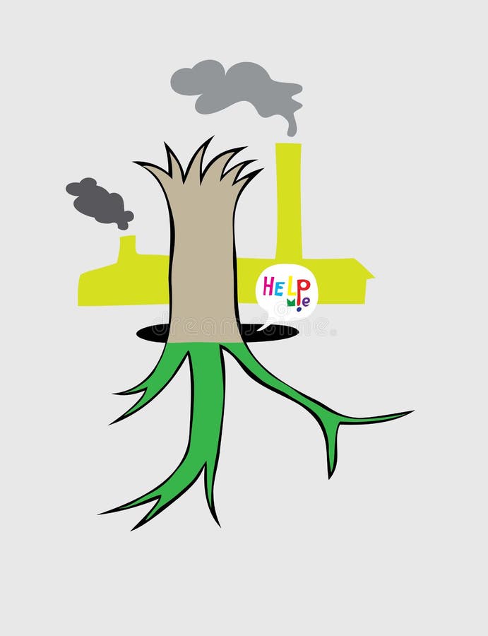 Tree poster stock vector. Illustration of ecology, drawing - 55009029