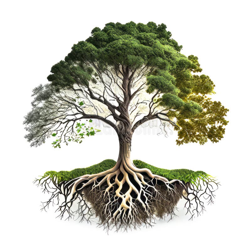 Soil Showing Tree Roots Stock Illustrations – 48 Soil Showing Tree ...