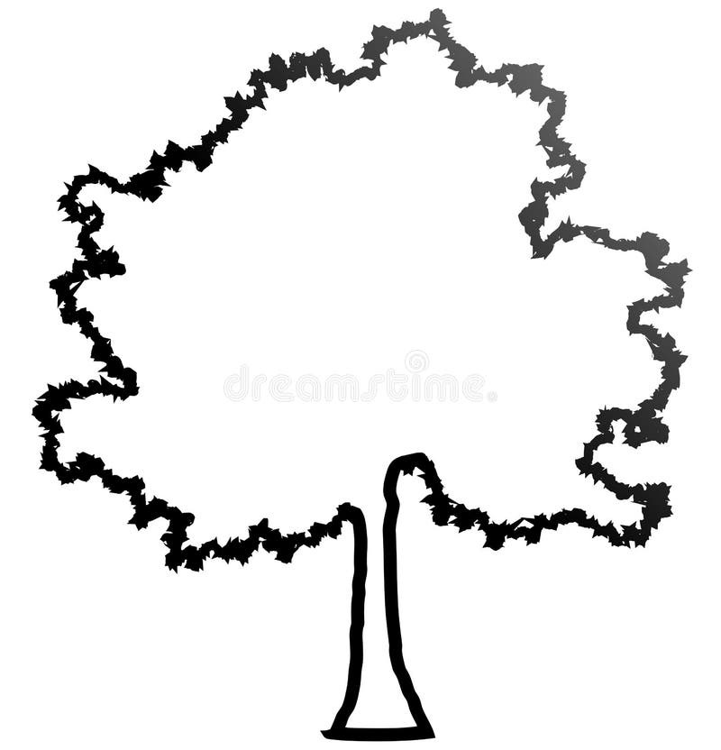 Tree Profile Silhouette Isolated - Black Simple Detailed - Vector Stock ...