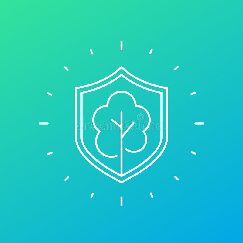 Tree Protection Line Icon, Vector Stock Vector - Illustration of line ...