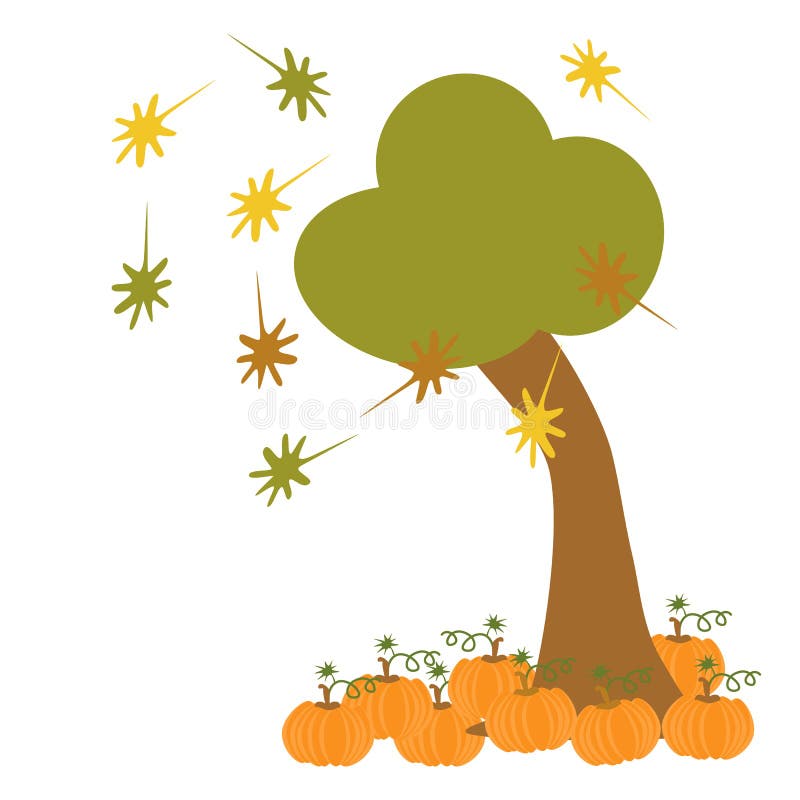 Pumpkins on a tree stock vector. Illustration of luminescence - 11354948