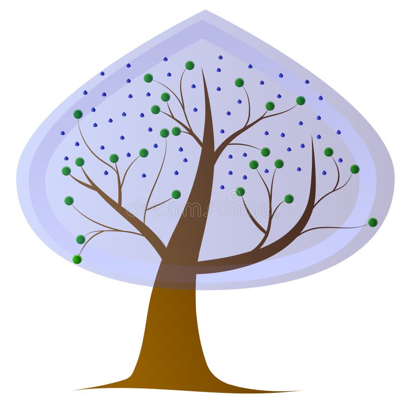 Tree rain growth plant stock vector. Illustration of family - 53771784