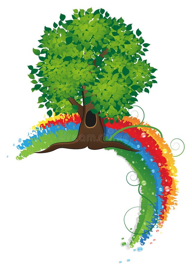 The rainbow tree stock vector. Illustration of digital - 21795625