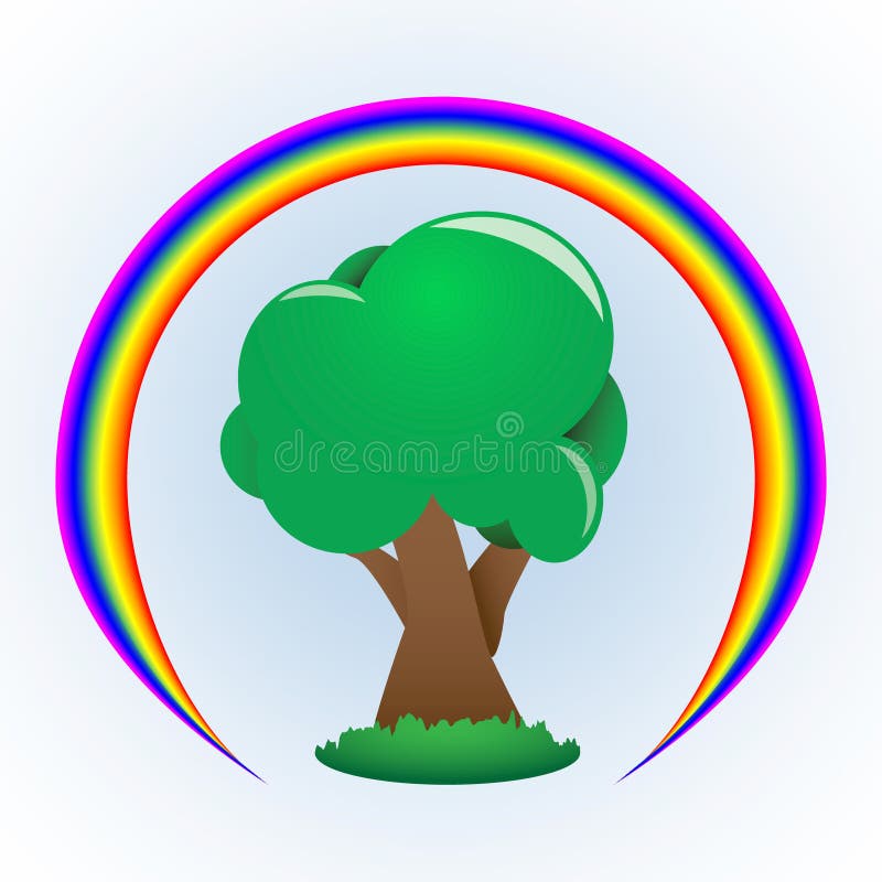 Tree and rainbow stock vector. Illustration of spark - 64217899