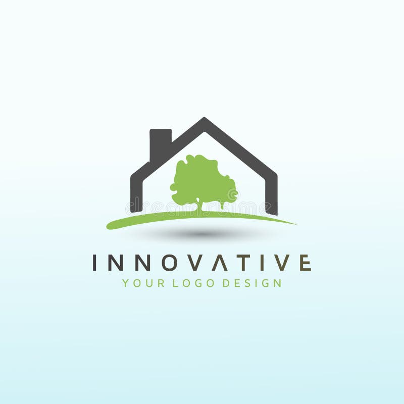 Tree Real Estate Logo Design Template Stock Vector - Illustration of ...