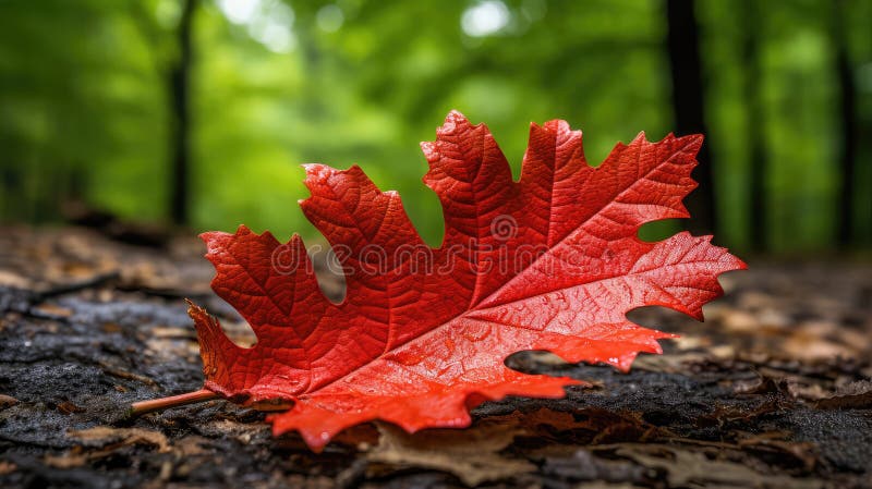 Tree red oak leaf stock illustration. Illustration of forest - 307598060