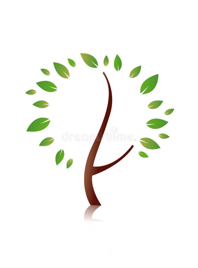 Tree with reflection stock vector. Illustration of design - 9847448