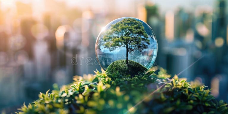 Tree Reflection in Glass Ball Stock Image - Image of botanical, tree ...