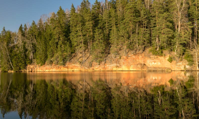 Tree Reflections in Water, Early Spring Landscape Stock Image - Image ...