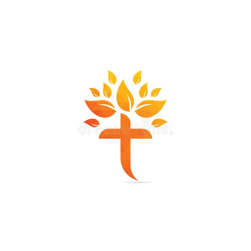 Tree Religious Cross Symbol Icon Vector Design. Stock Vector ...