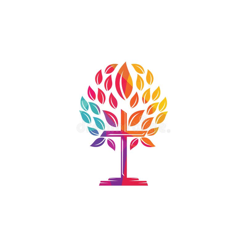 Tree Religious Cross Symbol Icon Vector Design. Stock Vector ...