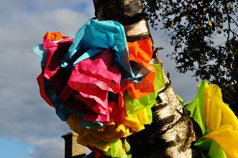 Tree with Ribbons on it Festival Stock Image - Image of fragrance ...
