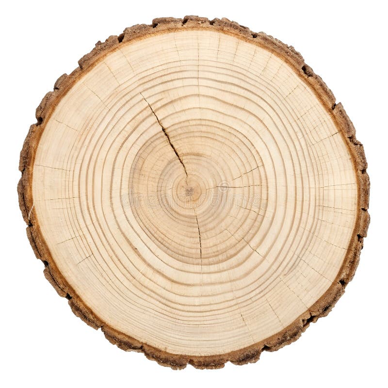 "Tree Ring Cross-Section Isolated on White Background Stock ...