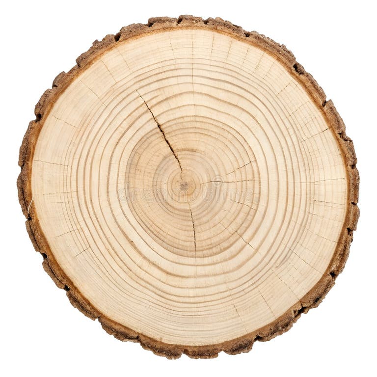 "Tree Ring Cross-Section Isolated on White Background Stock ...