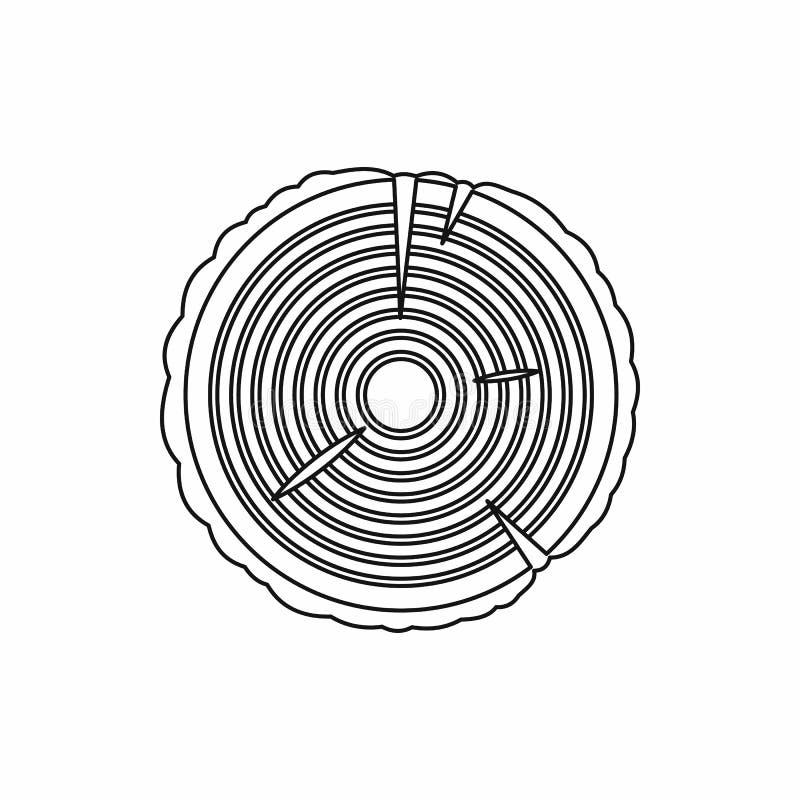 Tree Rings Icon, Outline Style Stock Vector - Illustration of forest ...
